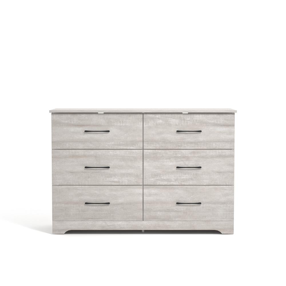 Darsh Modern Bedroom 6-Drawer Dresser in Dusty Gray Oak with Ultra Fast ...