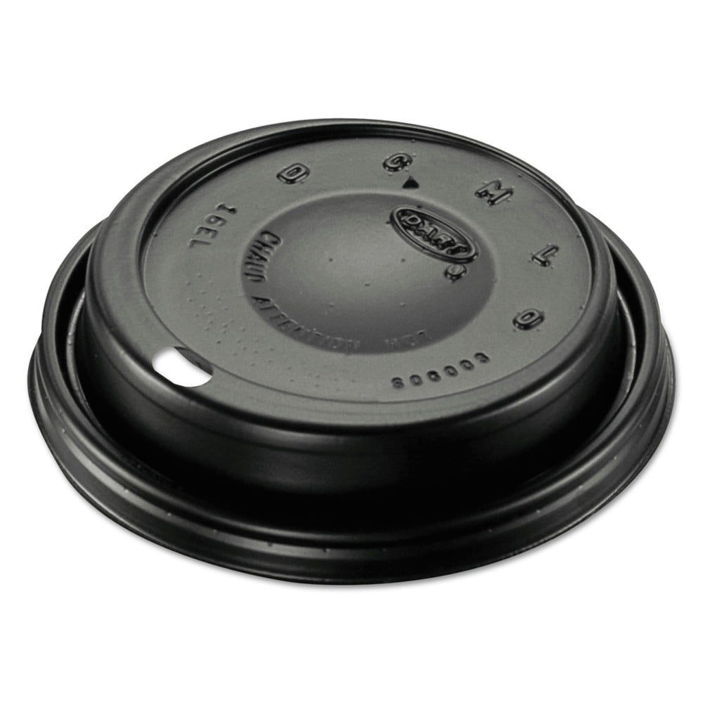 Dart 16ELBLK Plastic Cappuccino Dome Sipper Lids - Black (1000/Carton ...