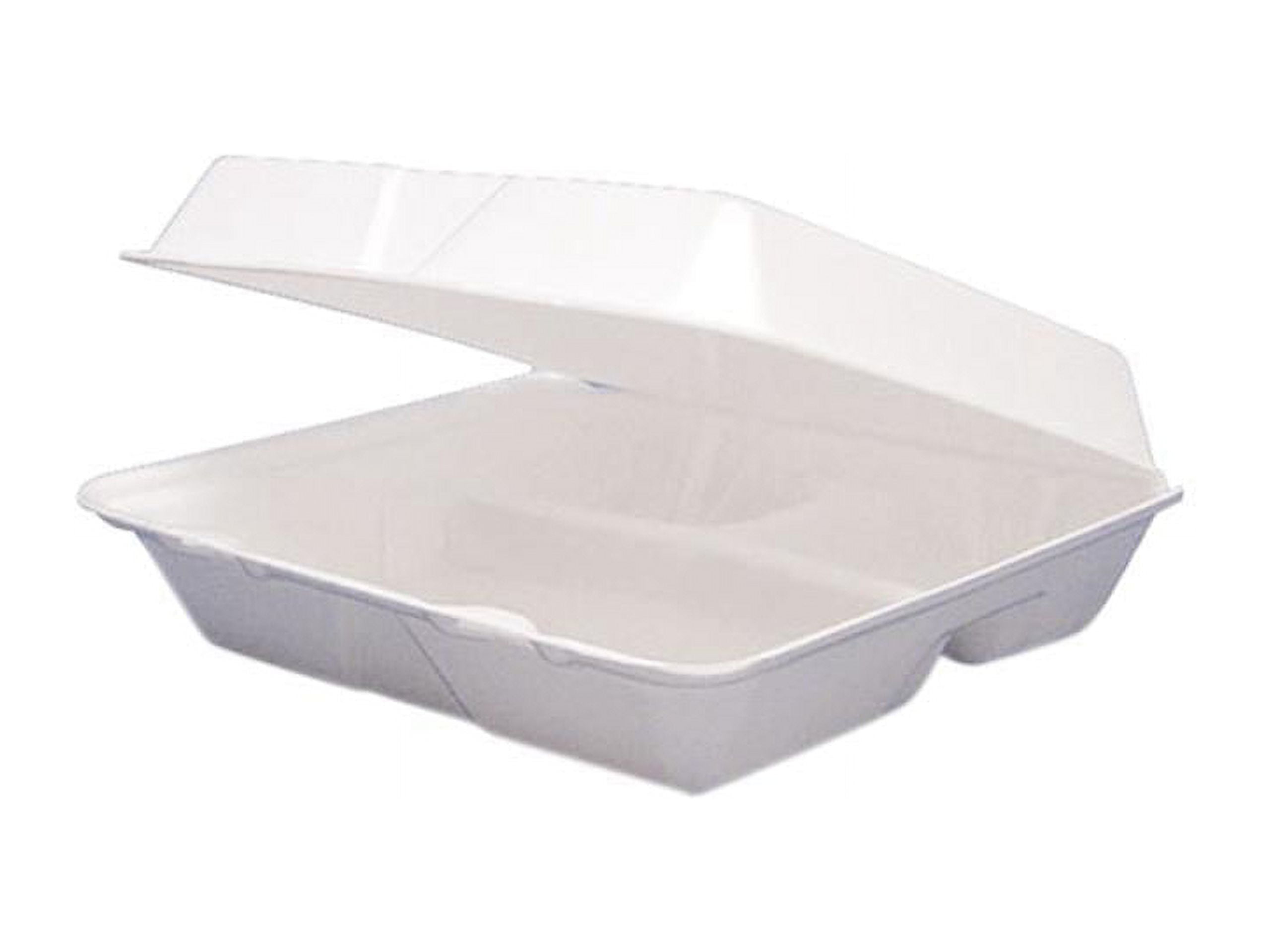 Dart 3-Compartment Foam Hinged Lid Containers, 8.38 x 7.78 x 3.25, 200/Carton -DCC85HT3R ...