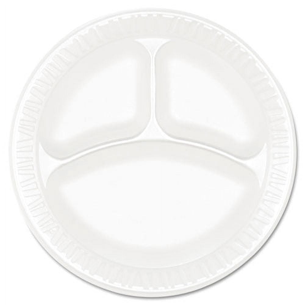 Concorde Foam Plate, 3-compartment, 9" Dia, White, 125/pack, 4 Packs ...