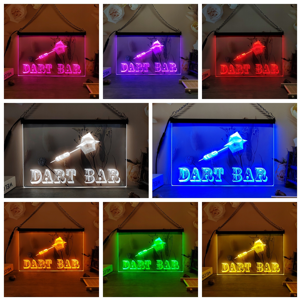 Dart Bar Club House Games Vintage LED Neon Sign-Posters,3DCarving,Wall ...
