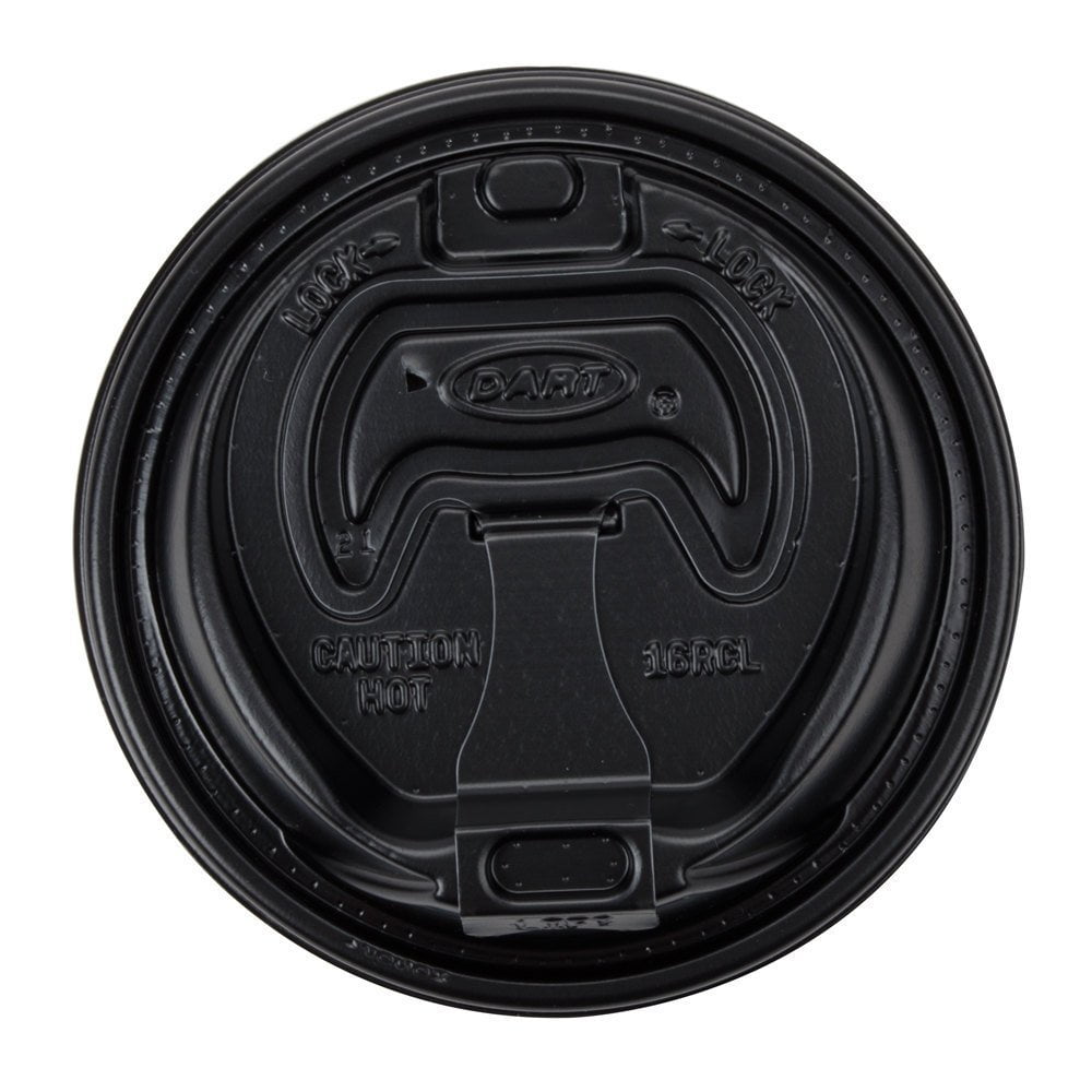 Dart Disposable Dome Plastic Coffee Lid for 16 Series Foam Cups, Black ...