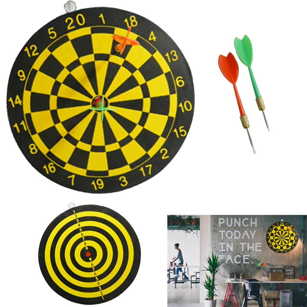 Dart Board Set 3pc Target Play Game Room Bar Man Cave Wall Hanging Dual ...
