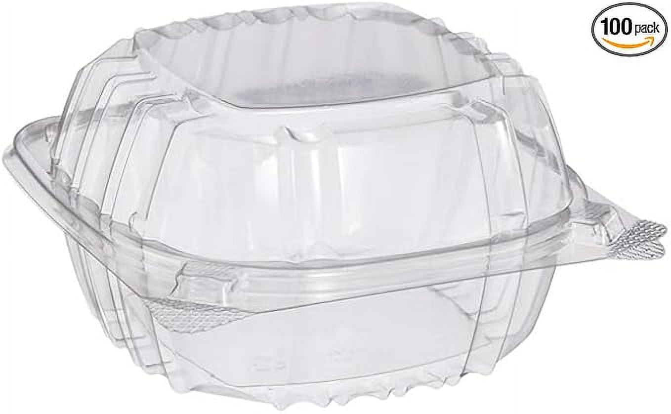 Dart C57PST1 Clear Plastic Seal Hinged-Lid Food Containers 6 x 6" [BULK ...