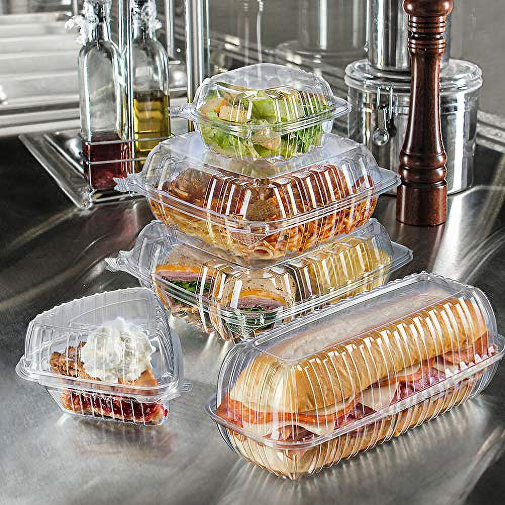 Dart C90PST1 ClearSeal Plastic Hinged Containers, Clear, 8.2 x 8.3 x 3 ...