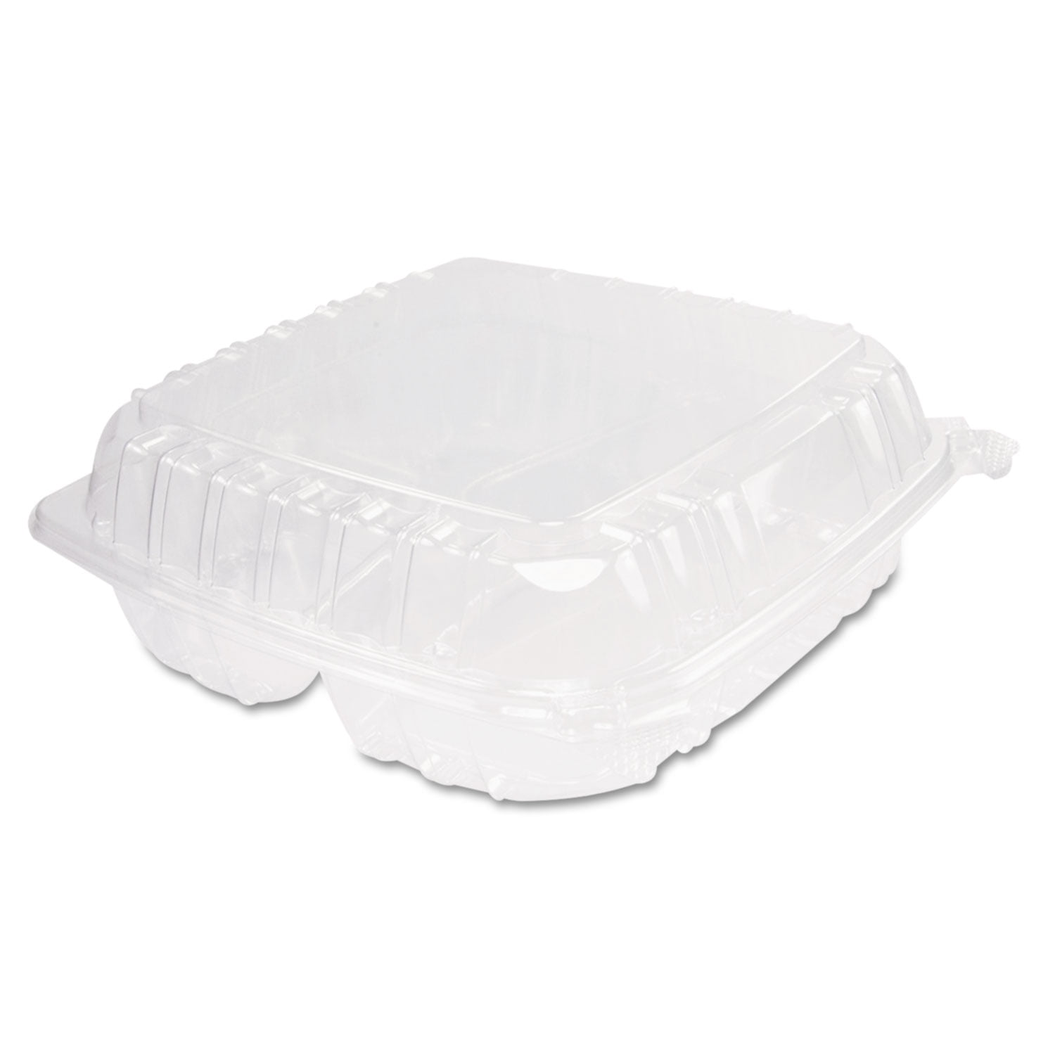 Dart ClearSeal Hinged-Lid Plastic Containers, 3-Compartment, 9.4 x 8.9 ...