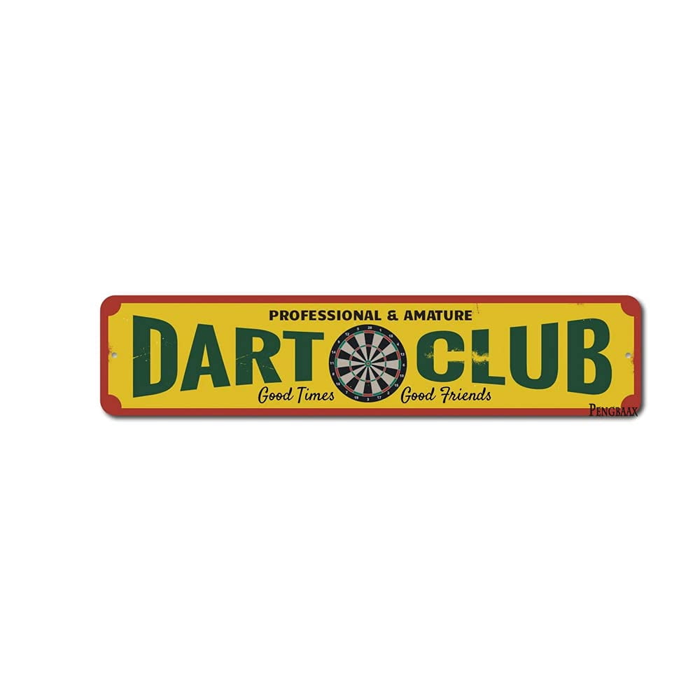 Dart Club Sign, Metal Professional & Amature Dart Board Cadeau, Game ...