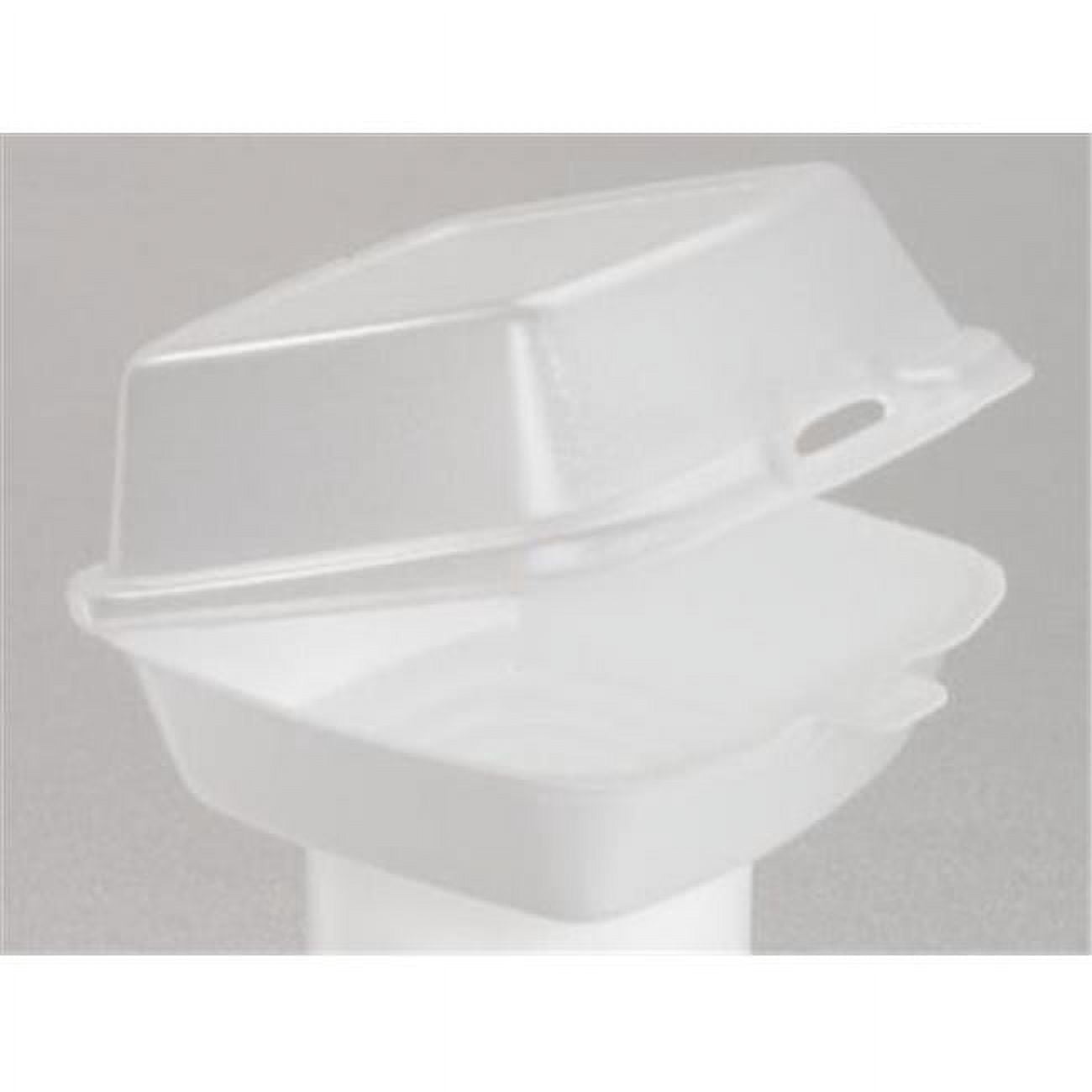 Dart Foam Hinged Lid Carryout Container - White - 6in. Large Sandwich ...