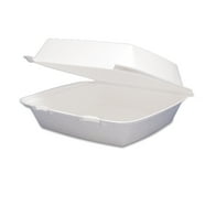 Dart Foam Hinged Lid Container, 3-Compartment, Carryout Disposable Food Trays, 9 x 9.4 x 3 ...