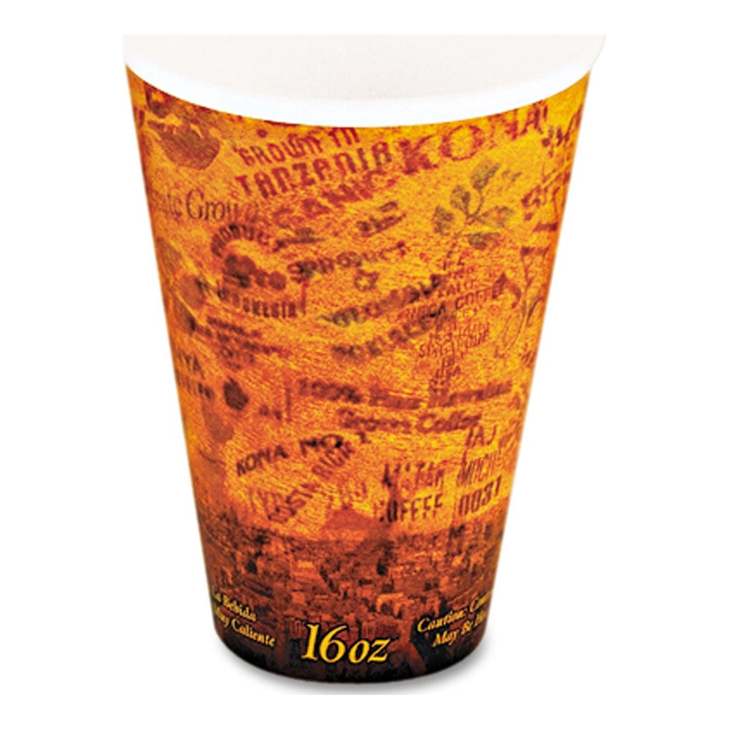 Dart Fusion Escape Foam Hot/Cold Cups, 16 oz, Brown/Black, 1,000/Carton ...