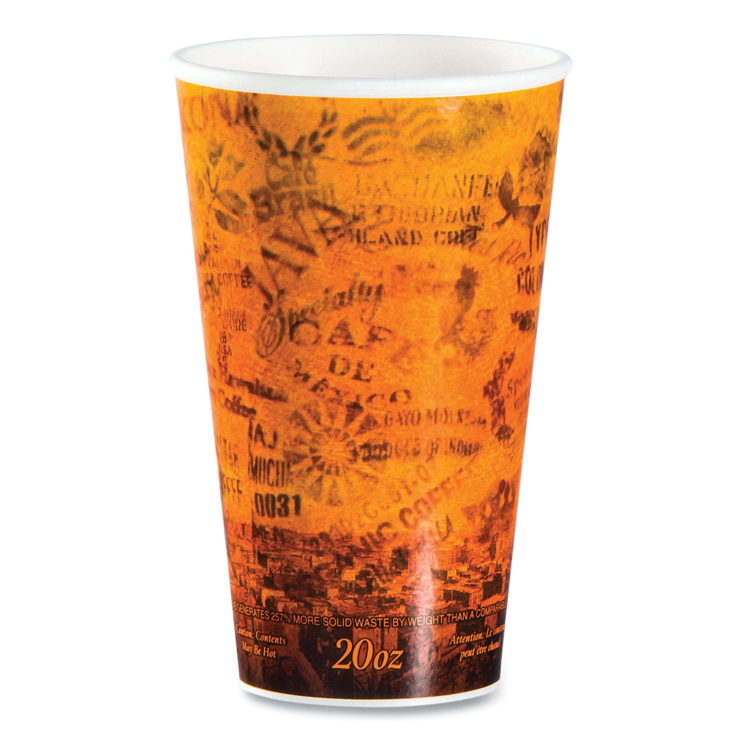 Dart Fusion Escape Foam Hot/Cold Cups, 20 oz, Brown/Black, 500/Carton ...