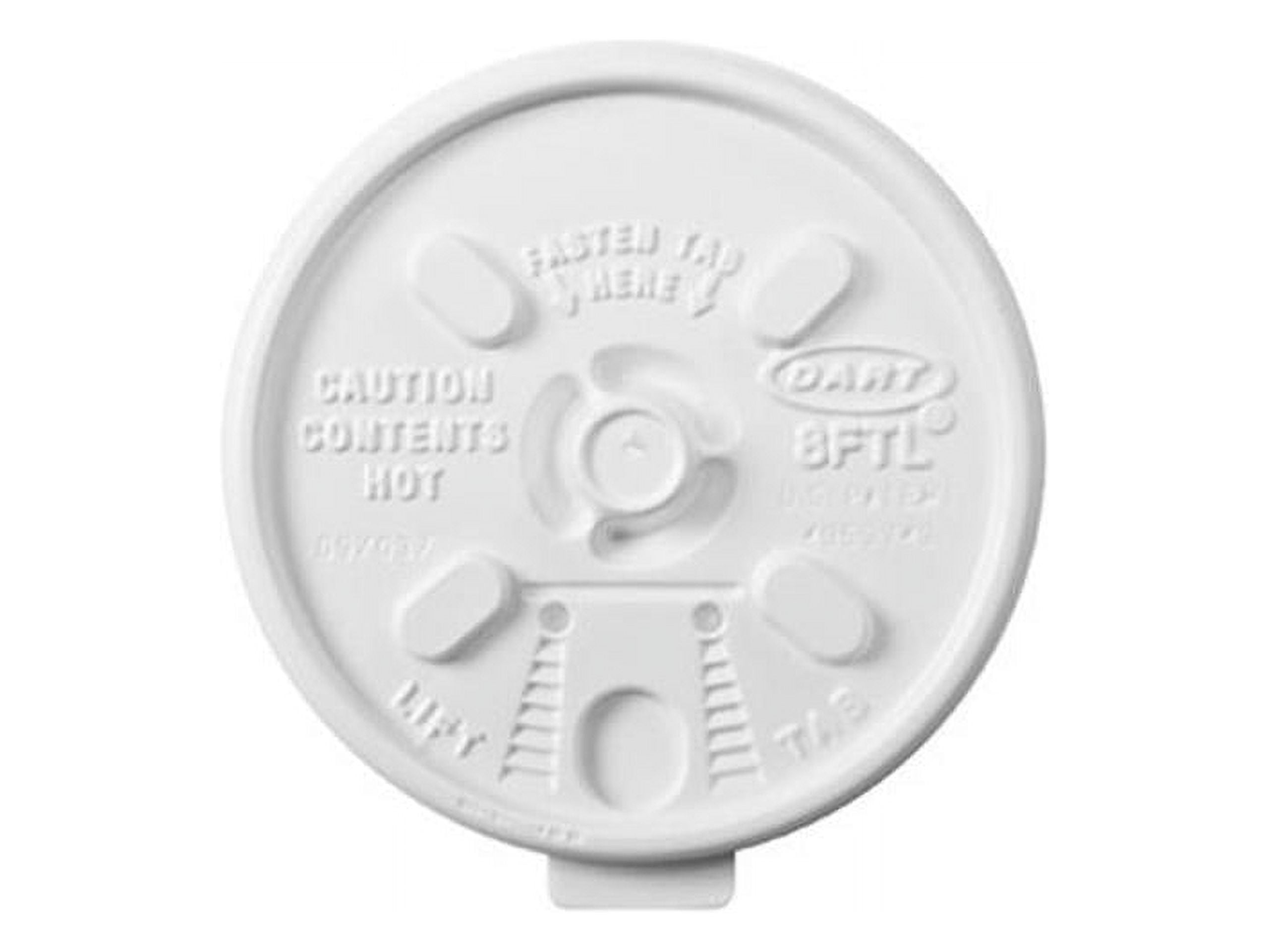 Dart, Hot Cup Lids, DCC8FTL, Fits 8 oz Cups, White, 1000/Carton ...