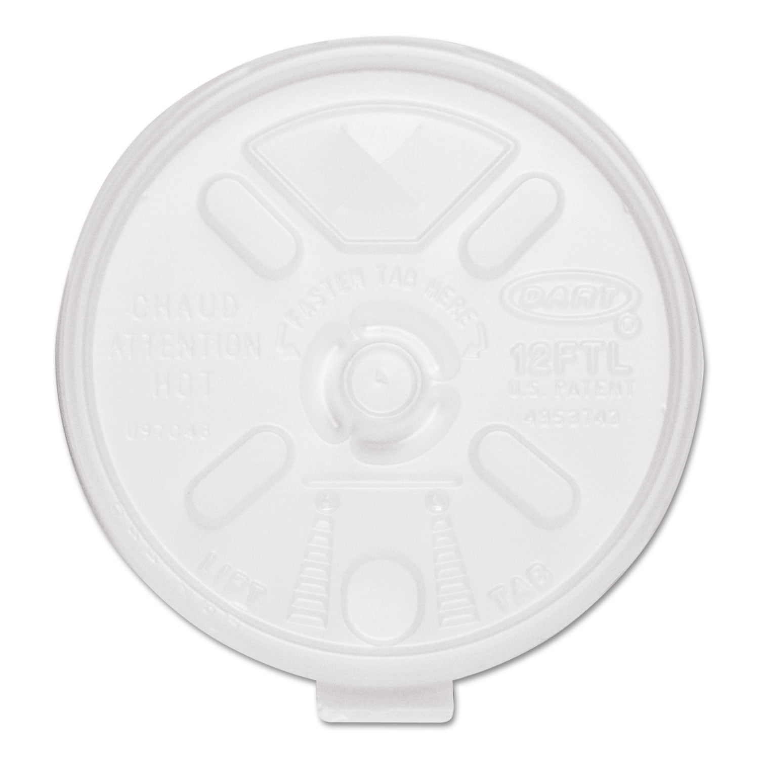 Dart® Lift N' Lock Plastic Hot Cup Lids, With Straw Slot, Fits 10 Oz To ...