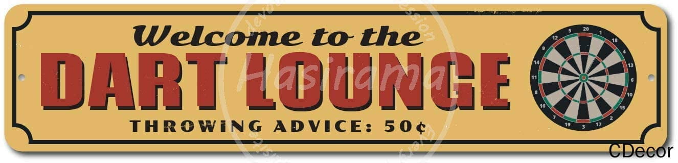 Dart Lounge Tin Wall Sign The Art Iron Painting Plaque Metal Wall ...