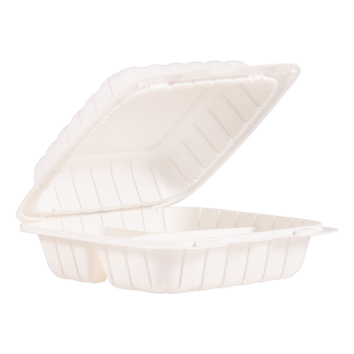 Dart ProPlanet Hinged Lid Containers, 3-Compartment, 8.3 x 8 x 3, White ...