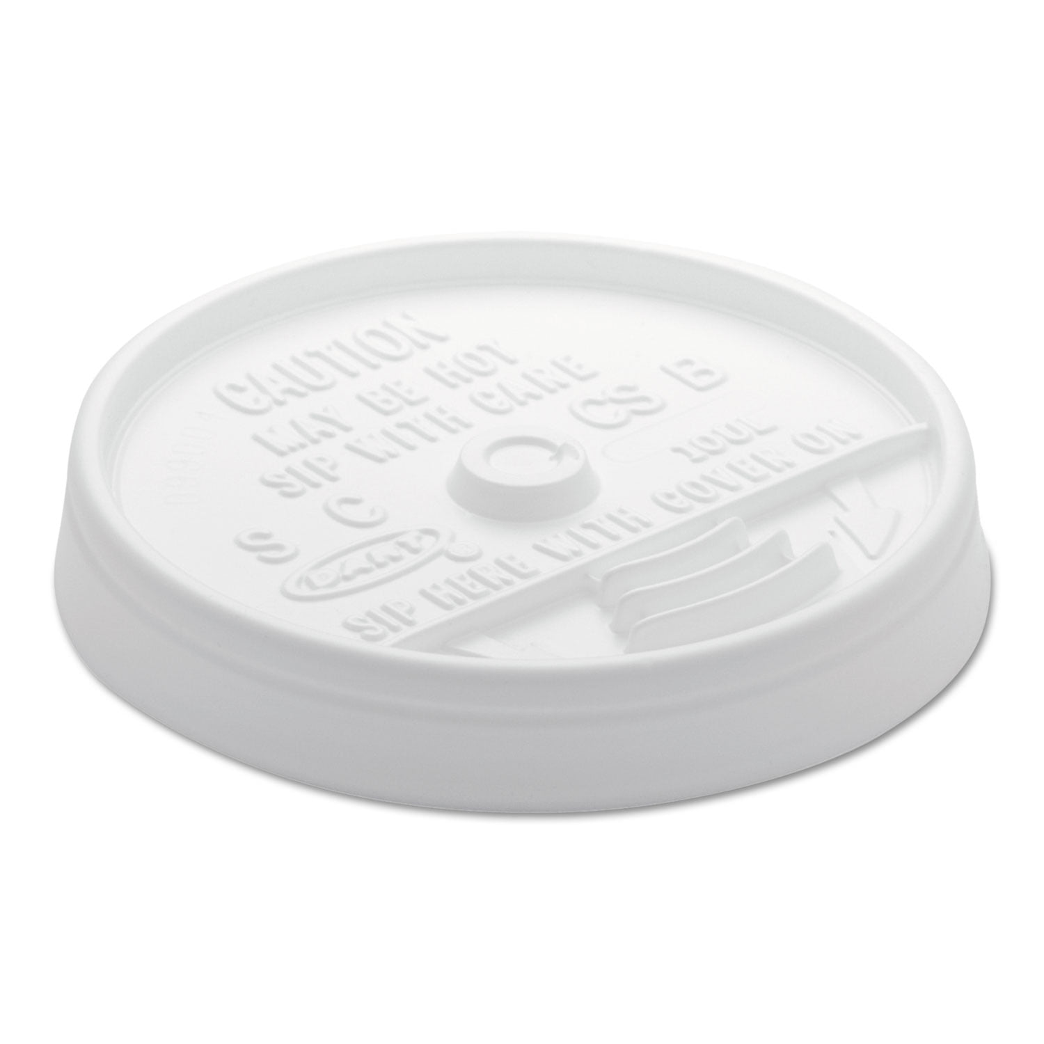 Dart Sip Thru Lids, Fits 10 oz to 12 oz Foam Cups, Plastic, White ...