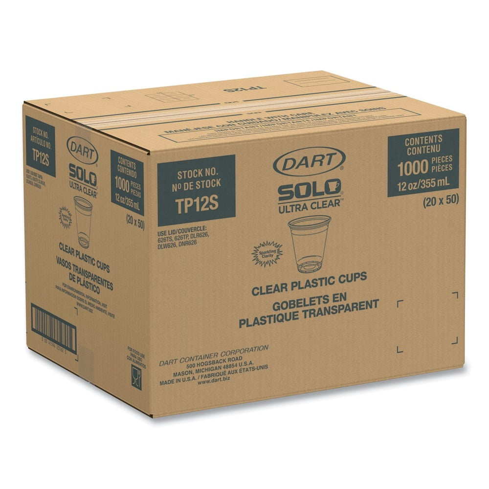 Free Shipping! Dart TP12S 12 oz. Squat PET Cold Cup, Clear (Pack of ...