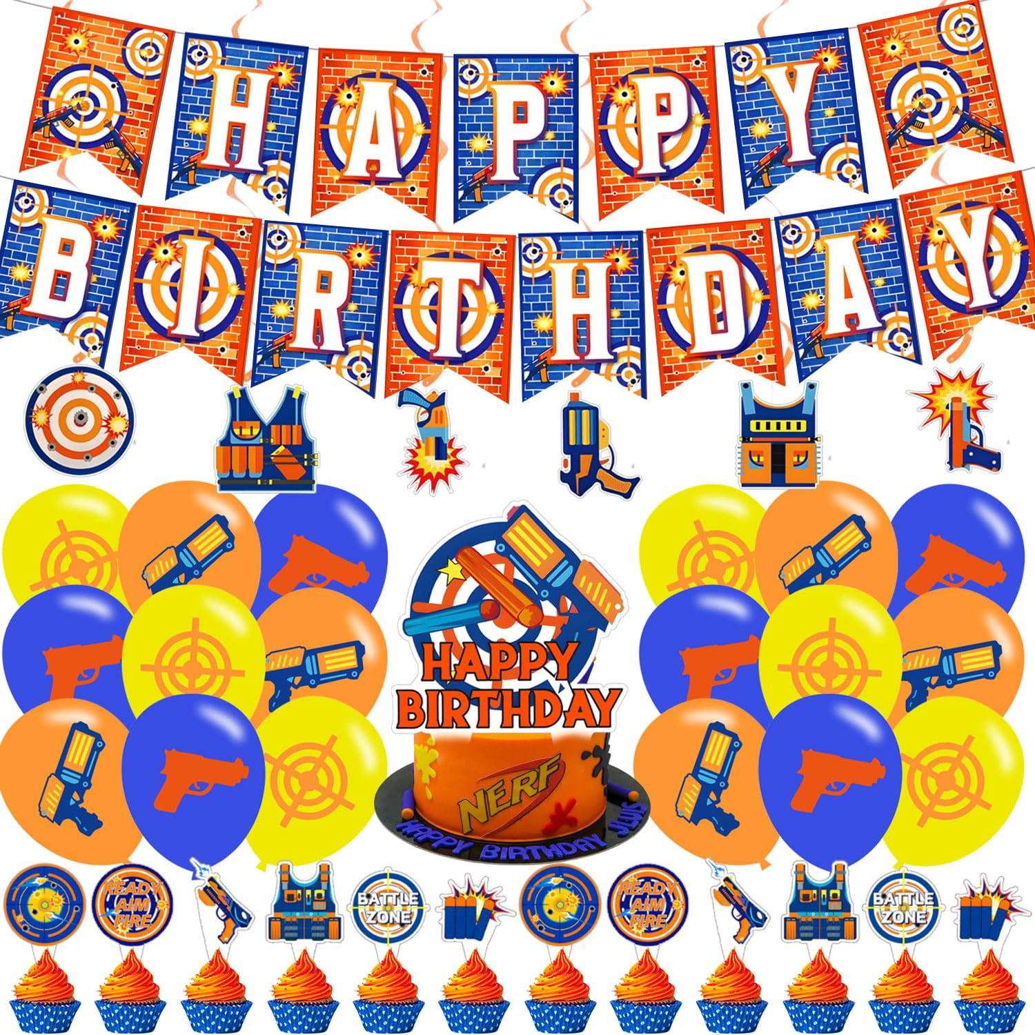 Dart War Birthday Party Decorations ,Dart AFN1War Gun Happy Birthday ...