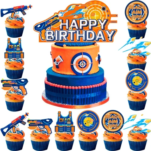 Dart War Cake Topper Party Supplies Dart War Birthday Cake Flag ...