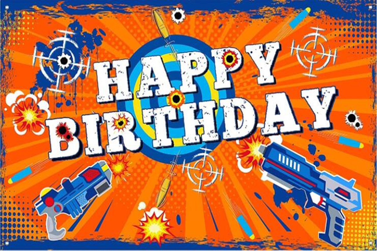 Dart War Happy Birthday Background Target Shooting Photography Backdrop ...