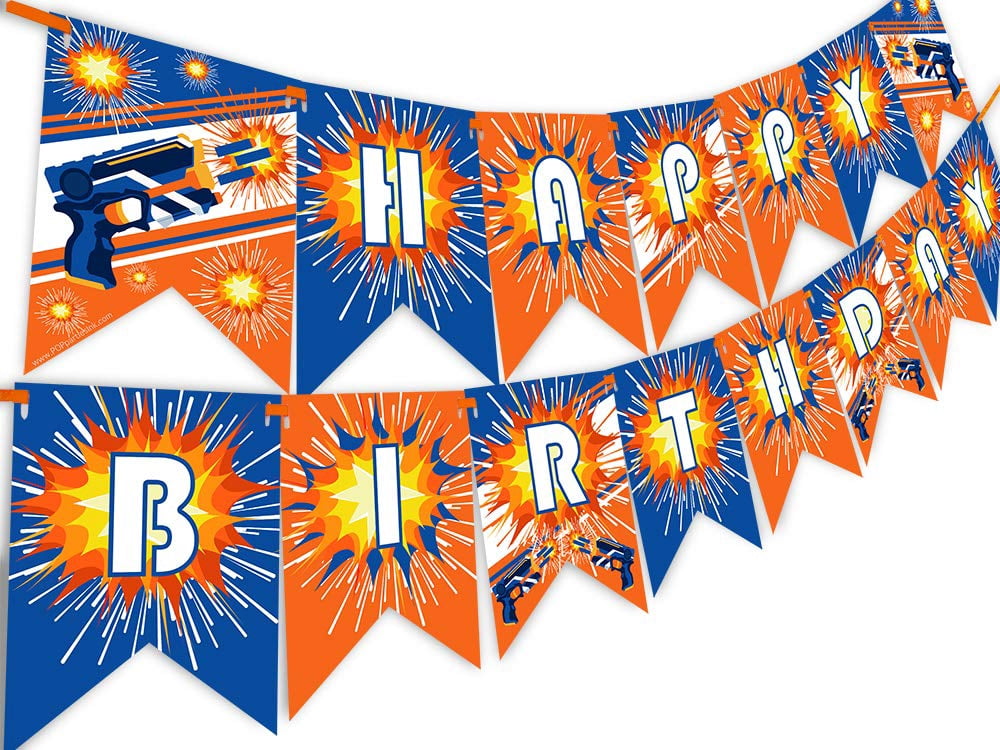 Dart War Happy Birthday Banner Pennant AIS1 - Walmart.com