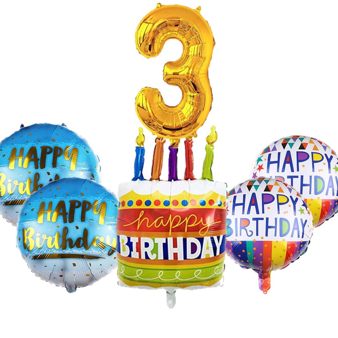 Dart War Party Supplies 3rd Decor Kit Balloons Birthday Cake Topper ...