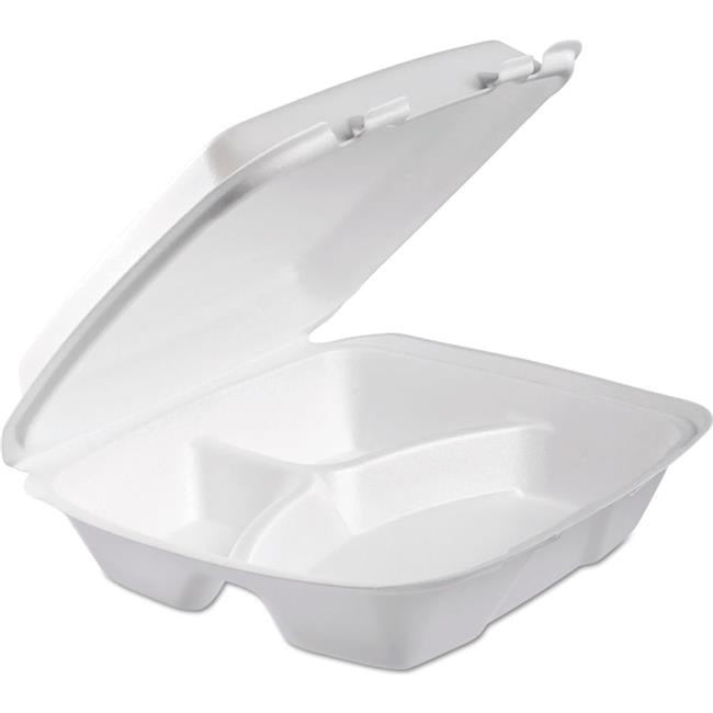 United Stationers Supply 9.38 x 9 x 3 in. Dart Foam Container with 3 ...