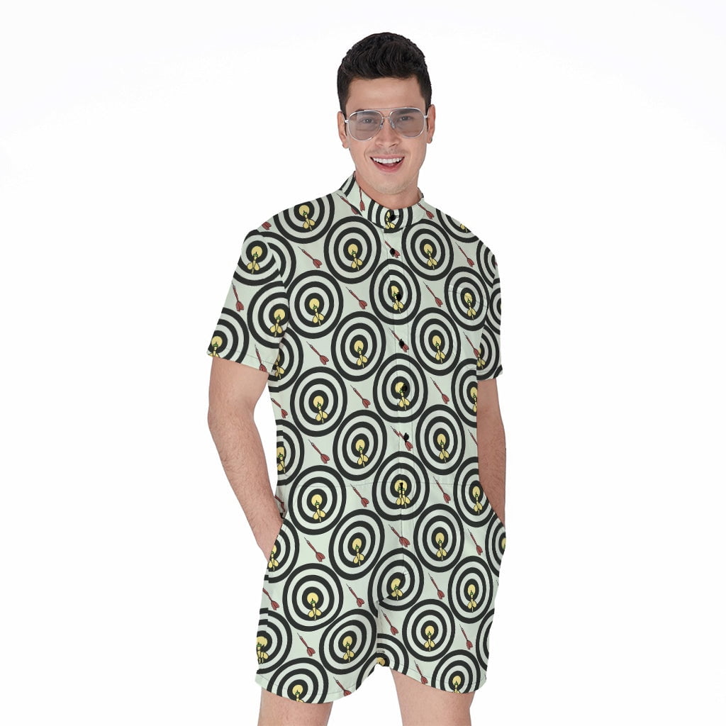 Dartboard Cartoon Pattern Short Sleeve Men'S Rompers, Cartoon Film Cute ...