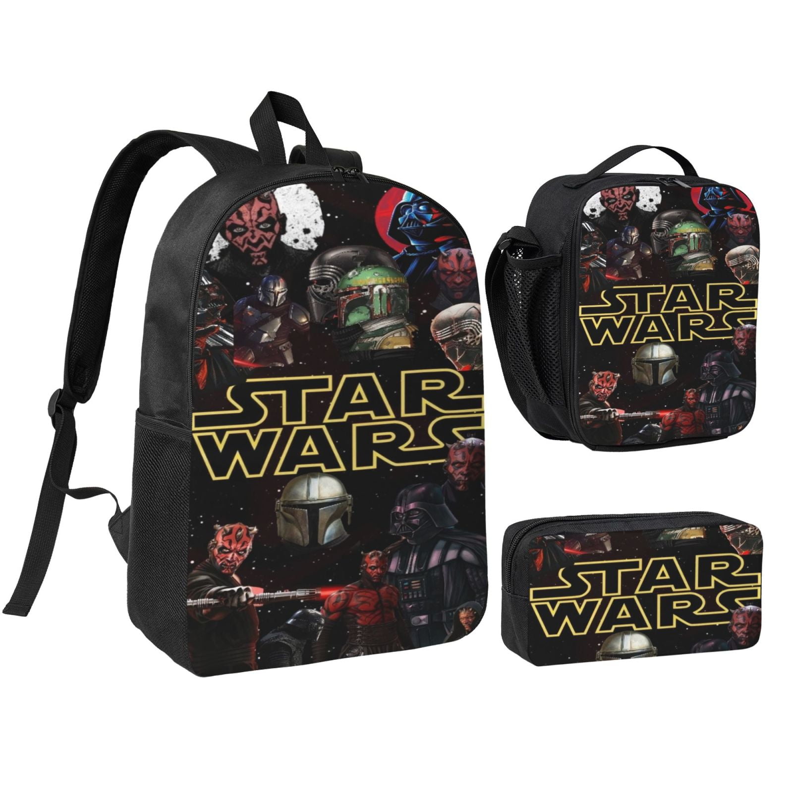 Darth Vader Backpack 3 Piece Set Bookbag with Lunch Box Pencil Case ...