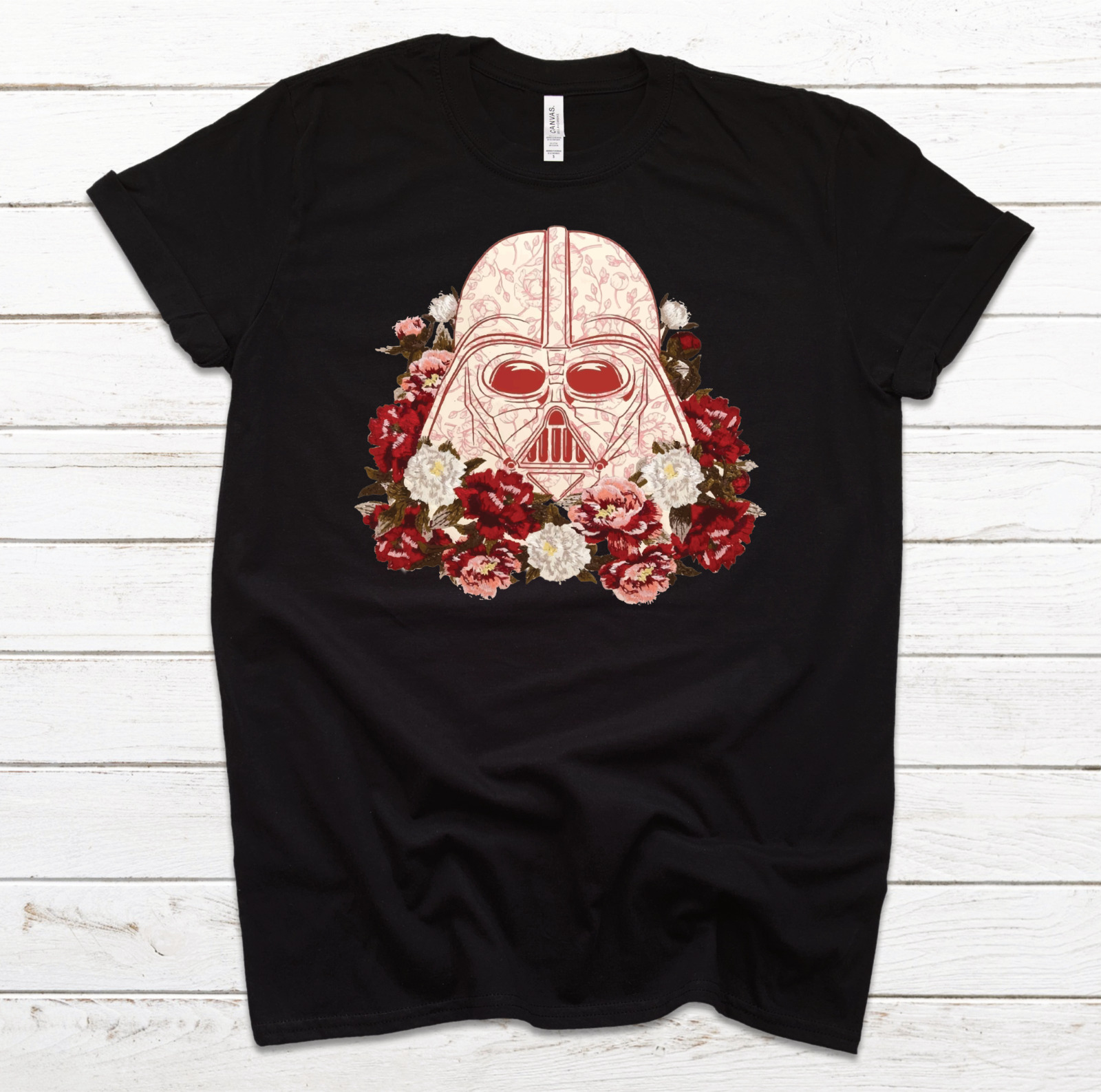 Darth Vader Floral fan made design, starwars t shirt, dinsey starwars t ...