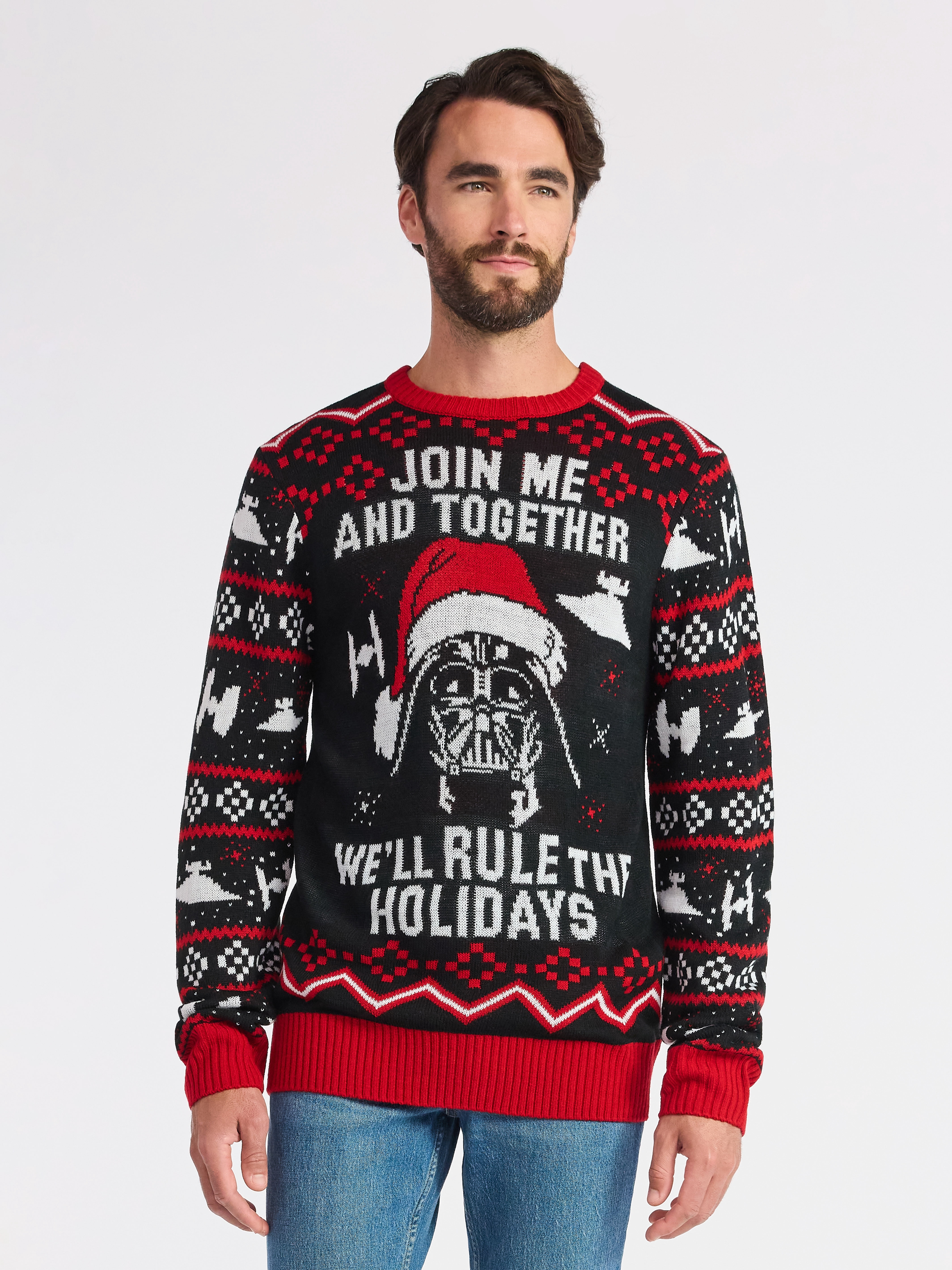 Star Wars Men's and Big Men's Darth Vader Holiday Sweater, Sizes S-3XL ...