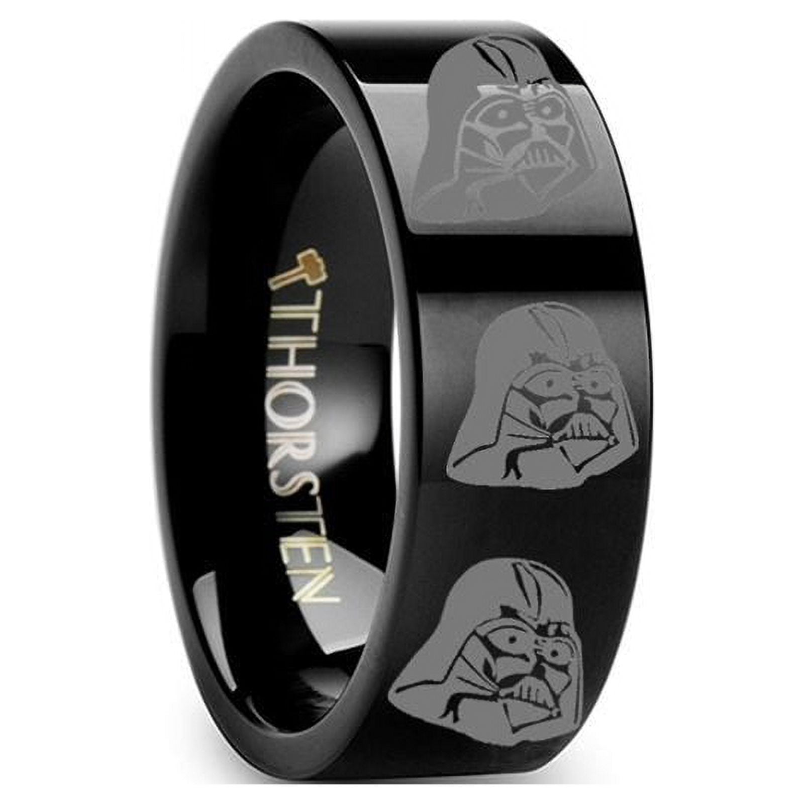 Darth Vader Star Wars Black Tungsten Engraved Ring - 10mm - Size 9.5 ...