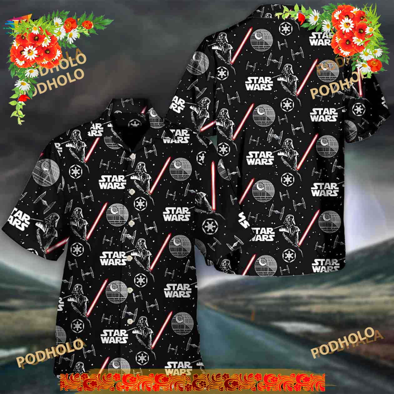Darth Vader With Light Saber Hawaiian Shirt, Star Wars Shirt For Men ...