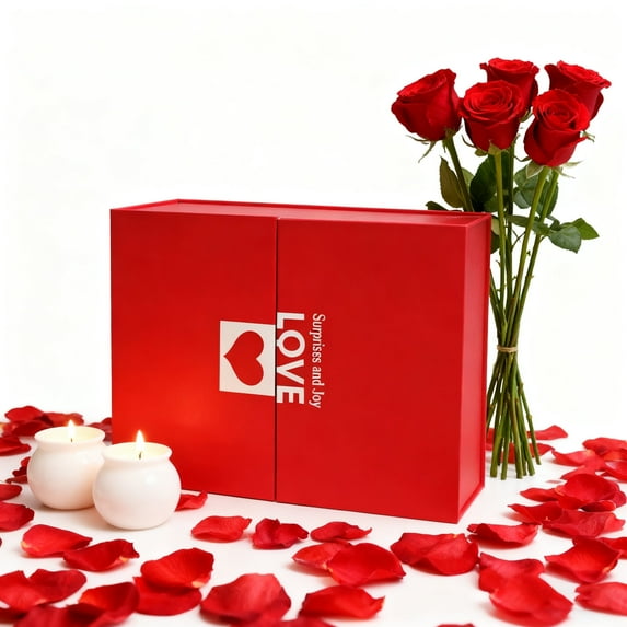Dartjet Valentine's Day Eternal Red Rose Soap Flower Gift Box: Long ...