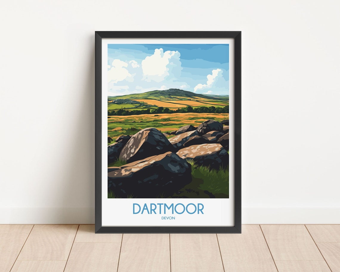 Dartmoor Poster Devon Scenic Countryside Wall Art Decor, Unframed ...