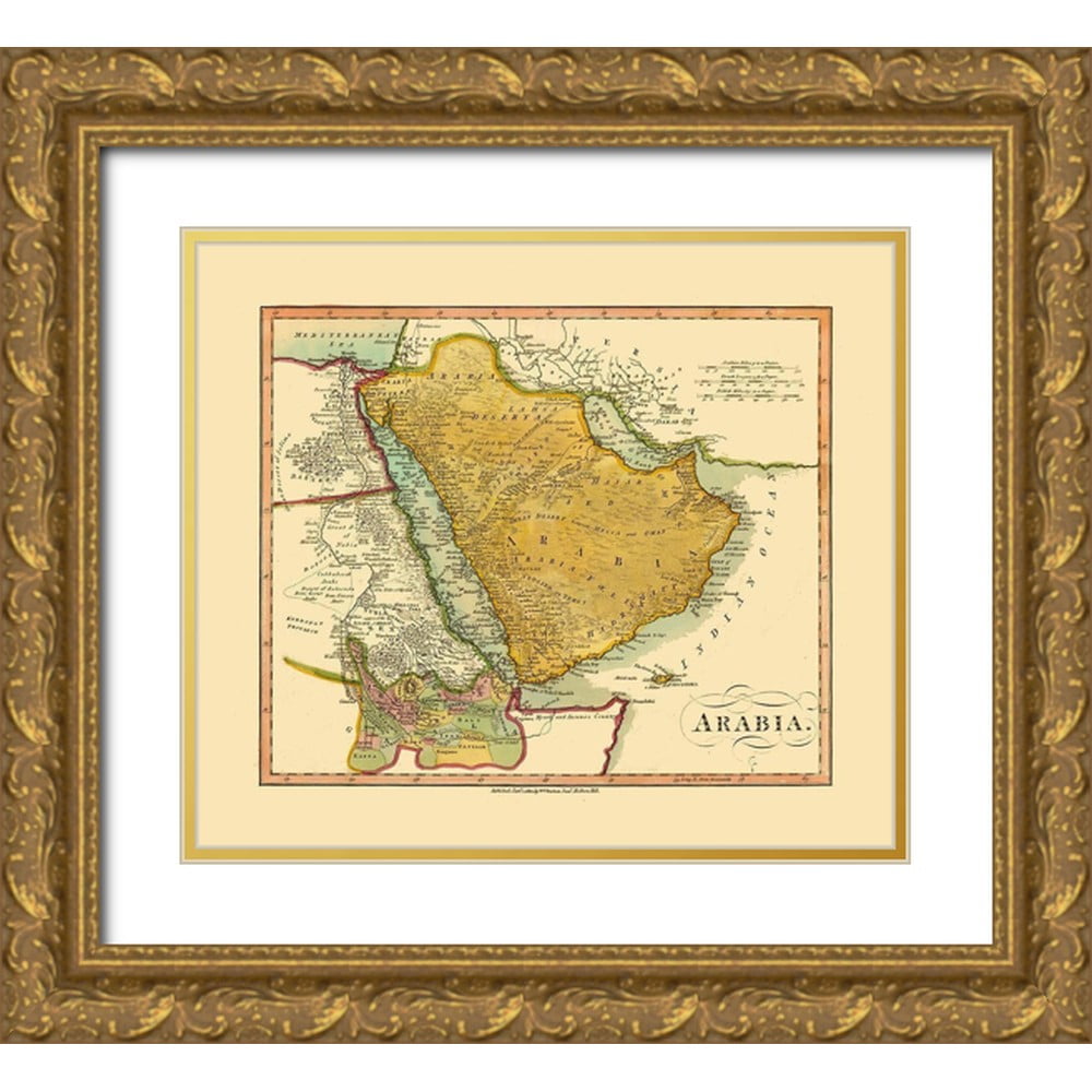 Darton 17x15 Gold Ornate Wood Framed with Double Matting Museum Art ...