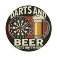 Darts & Beer Round Tin Sign Vintage Metal Poster Living Room Bar Man ...