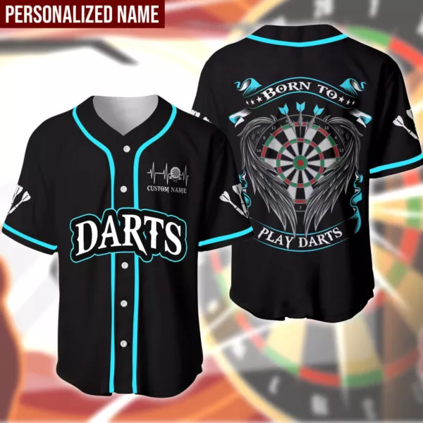 Darts Born To Play Darts Personalized Baseball Jersey Shirt Gift Men ...