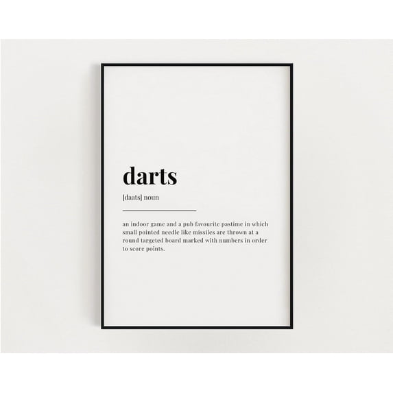 Darts Definition Print, Prints, Wall Art Quotes, Wall Art, Sports Gifts ...