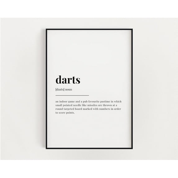 Darts Definition Print, Prints, Wall Art Quotes, Wall Art, Sports Gifts ...
