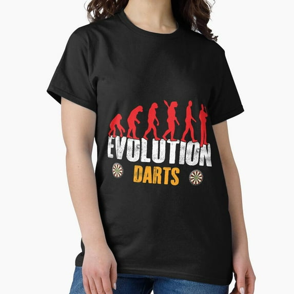 Darts Evolution Retro Player Progression Thrower Art Unisex T-Shirt, up ...