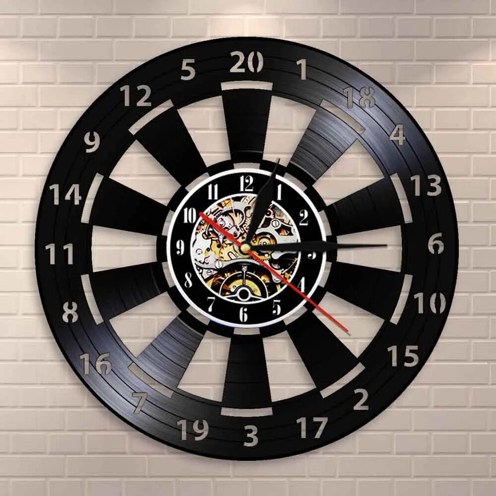 Darts Game Dart Board Vinyl Wall Clock,Vinyl Record Clock Wall Art ...