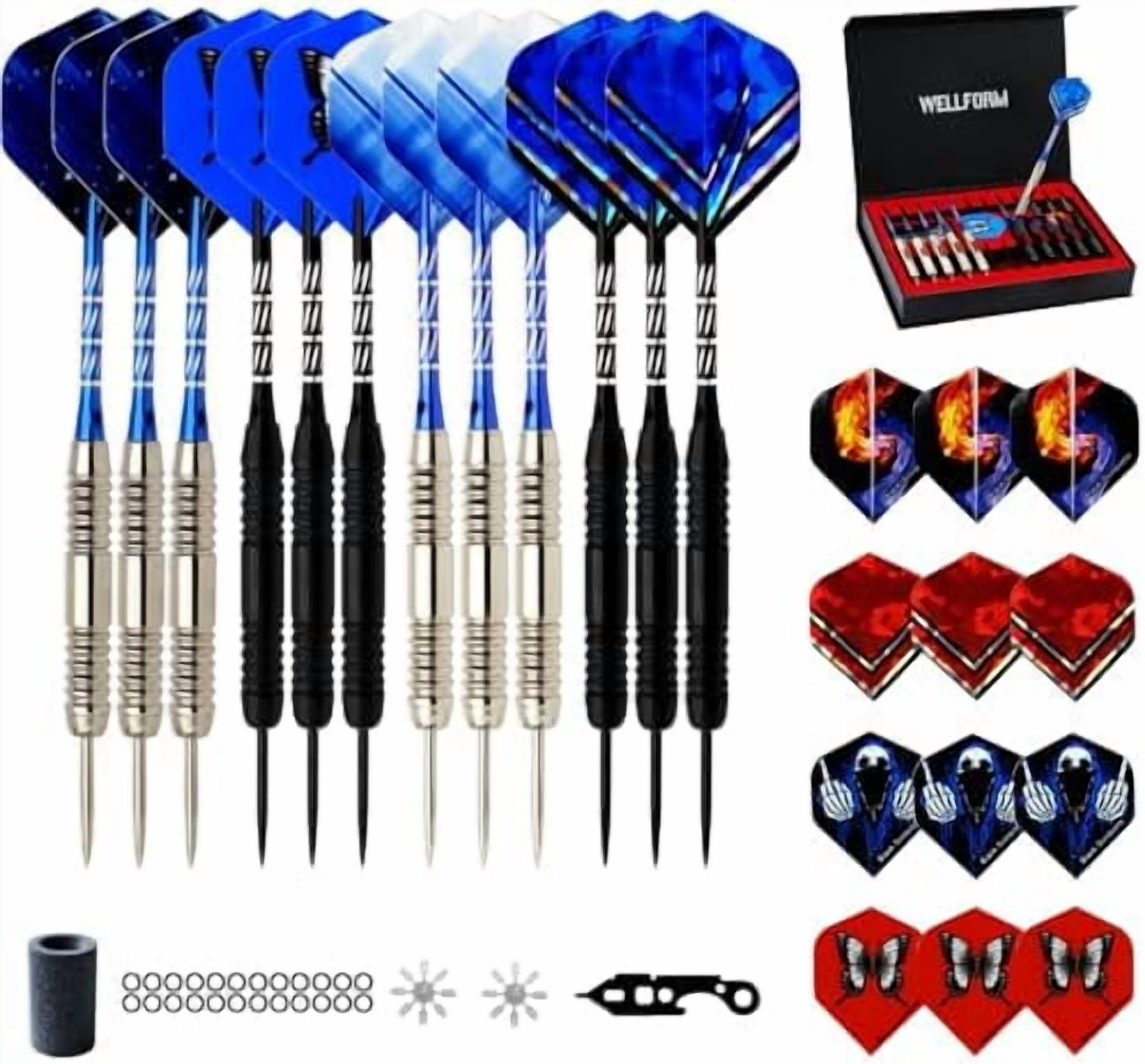 Darts Metal Tip Set，12 Pack 26 Gram Nonslip Iron Barrel, Darts Steel ...