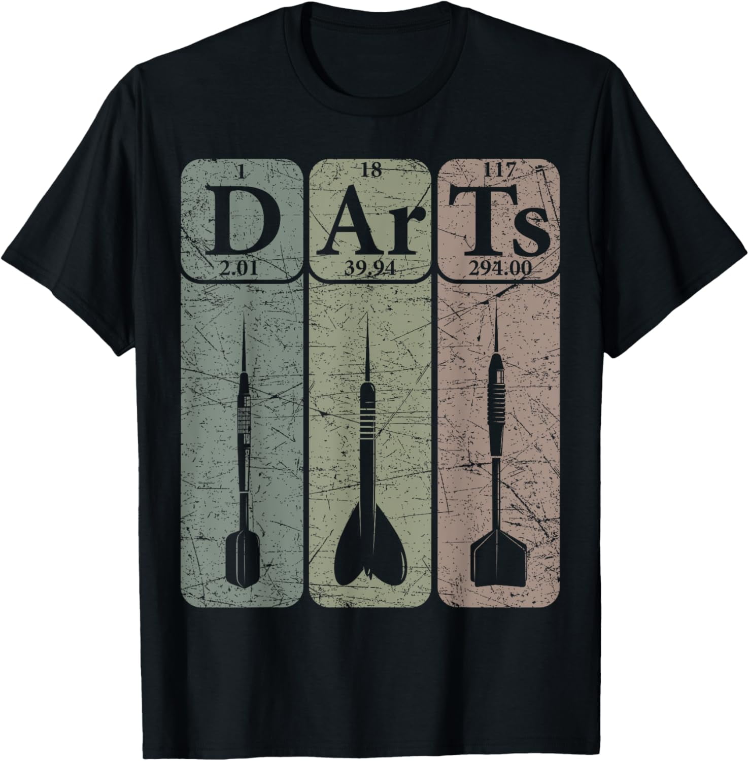 Darts Periodic Table Elements Darts Player Retro Dart T-Shirt men and ...