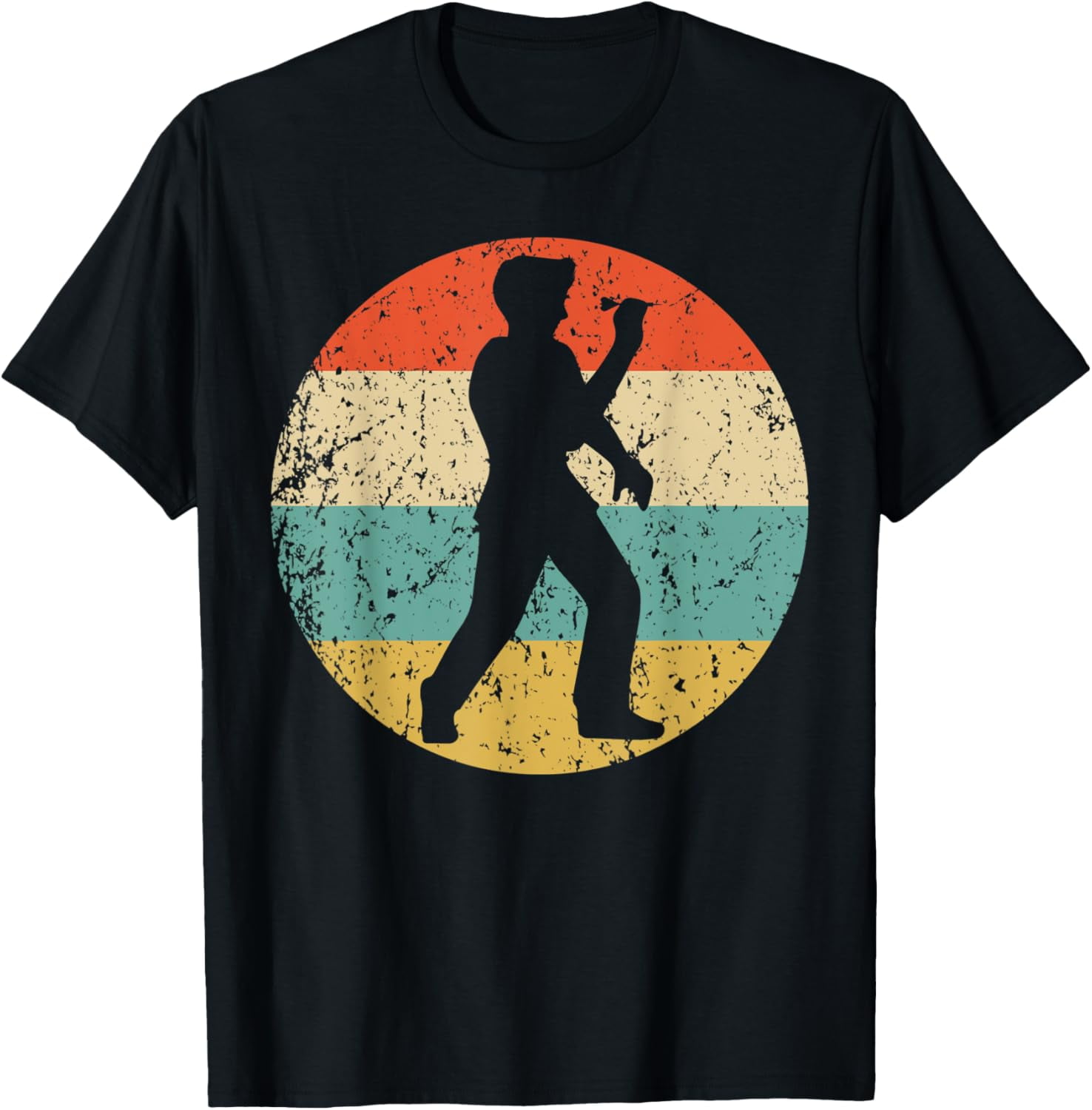 Darts Player Silhouette Retro Darts T-Shirt men and women can wear ...