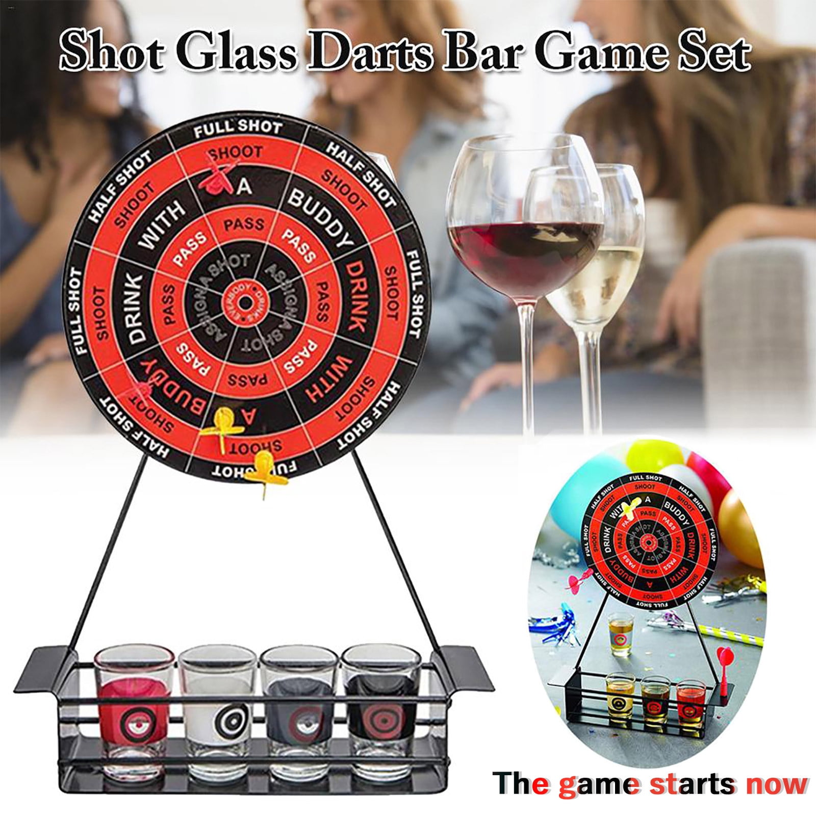 Darts Shot Set Game Magnetic Dart Wineware Cup Iron Frame Wine Glass ...