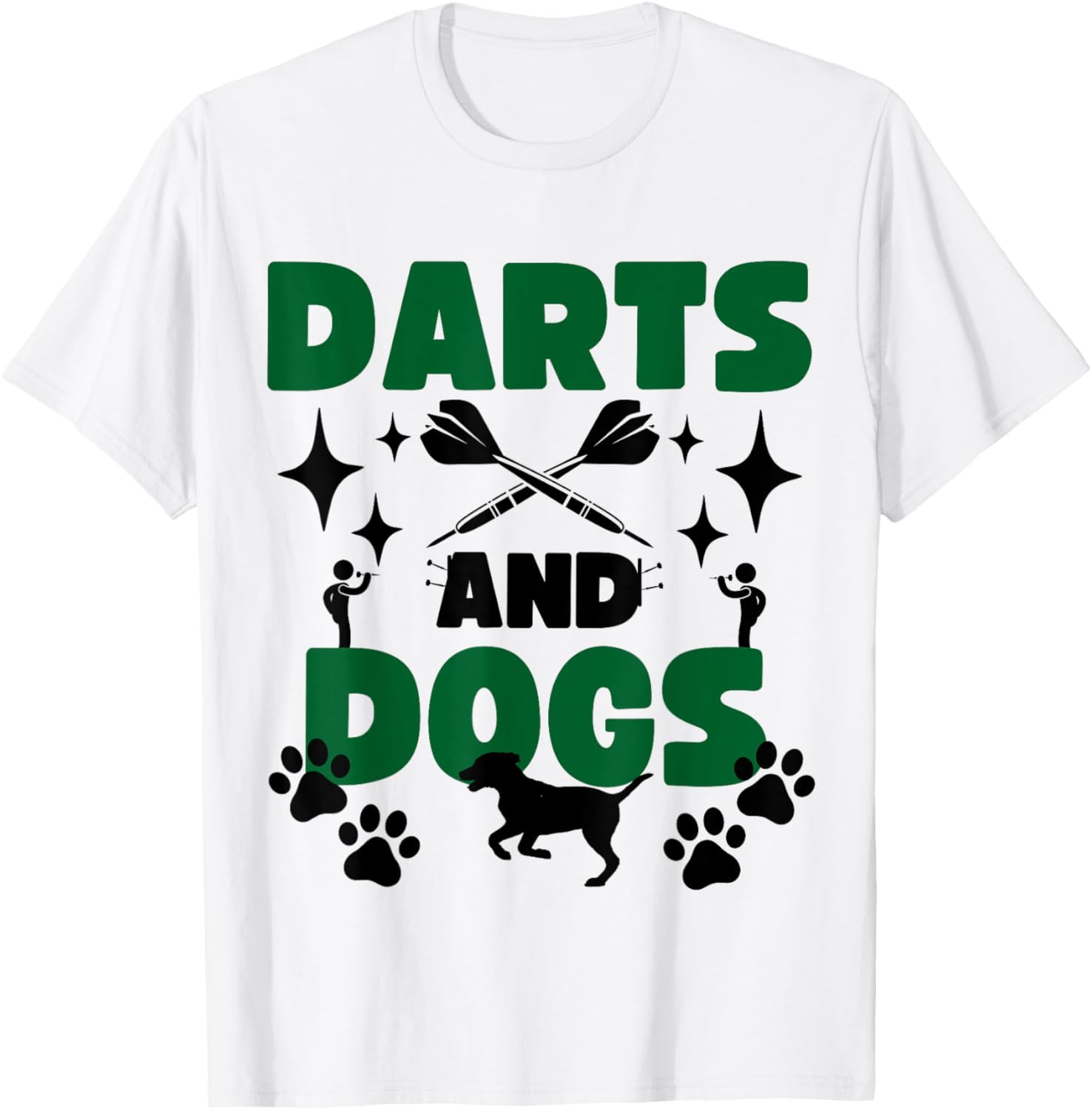 Darts and Dogs Dartboard Birthday Funny Team Darts Player T-Shirt ...