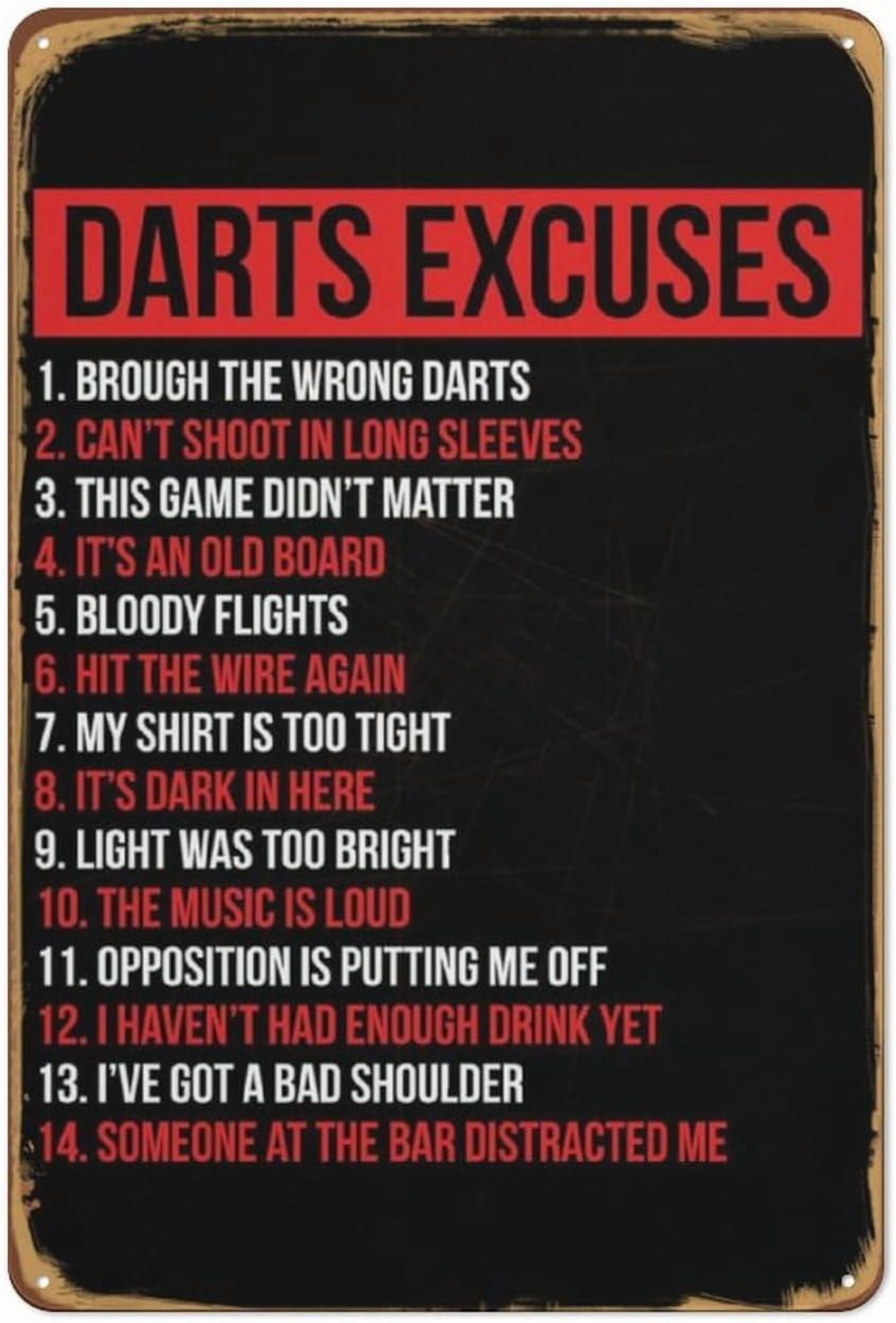 Darts excuses for friends Music Poster Retro Metal tin Sign Christmas ...