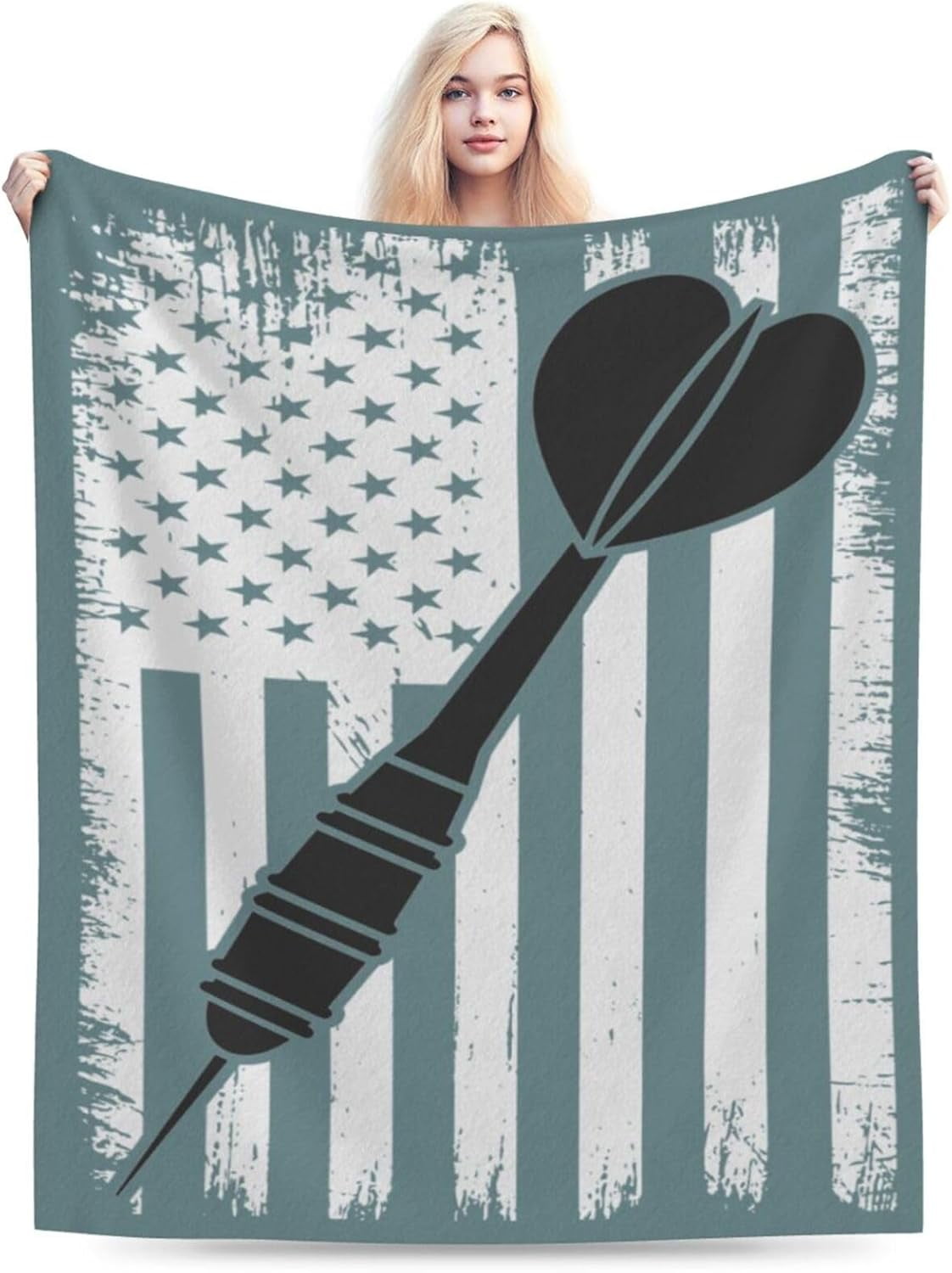 Darts with USA Flag Throw Blanket for Couch 60"x50" Super Soft Cozy ...