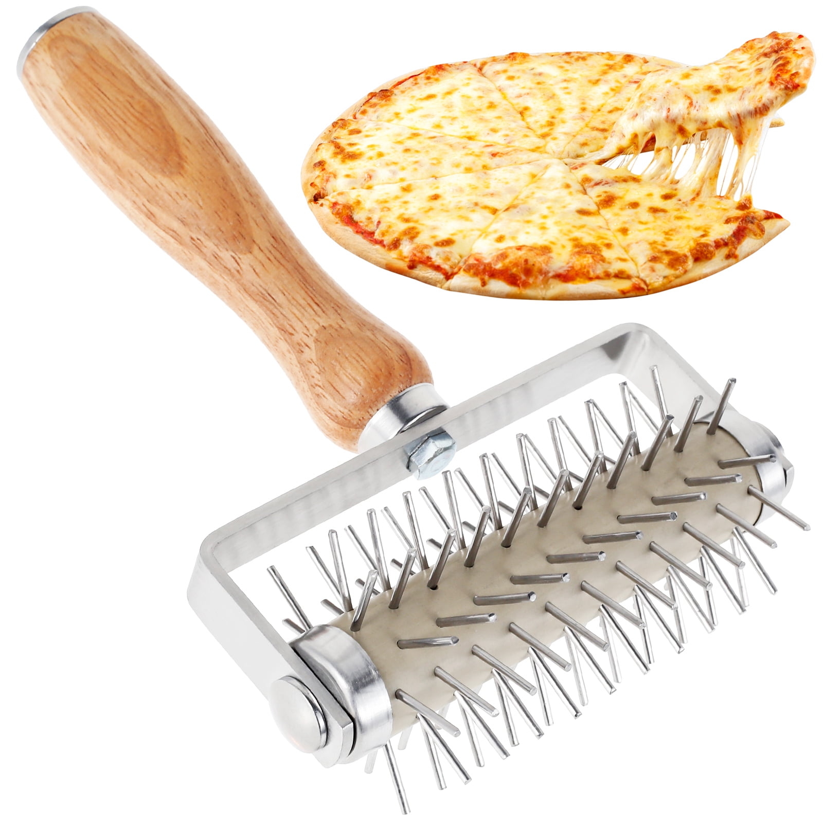 Daruoand Pizza Dough Roller 430 Stainless Steel Pizza Dough Hole Maker ...